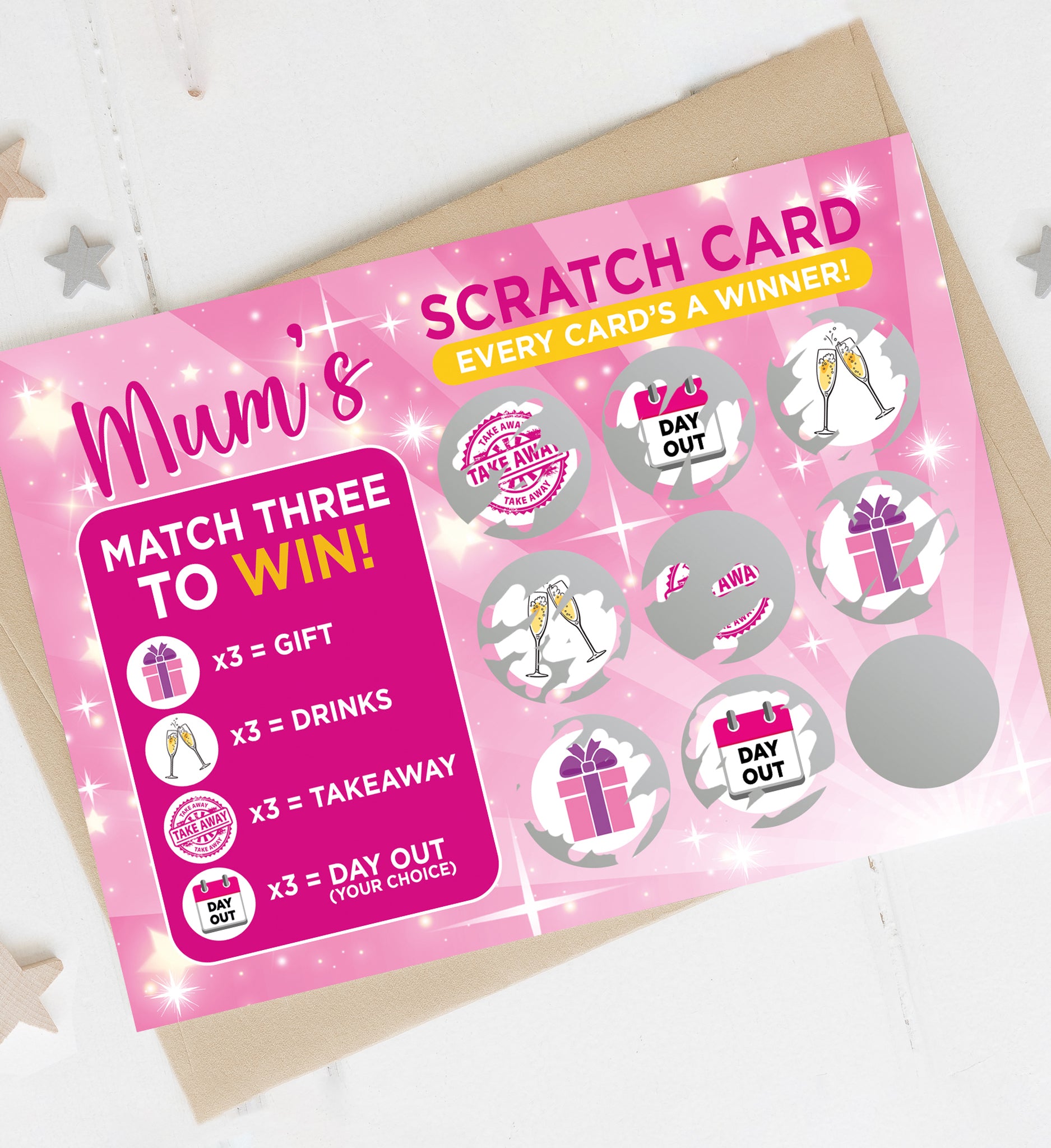 Mum's Scratch Card - Novelty Gift – Print Me This Handmade
